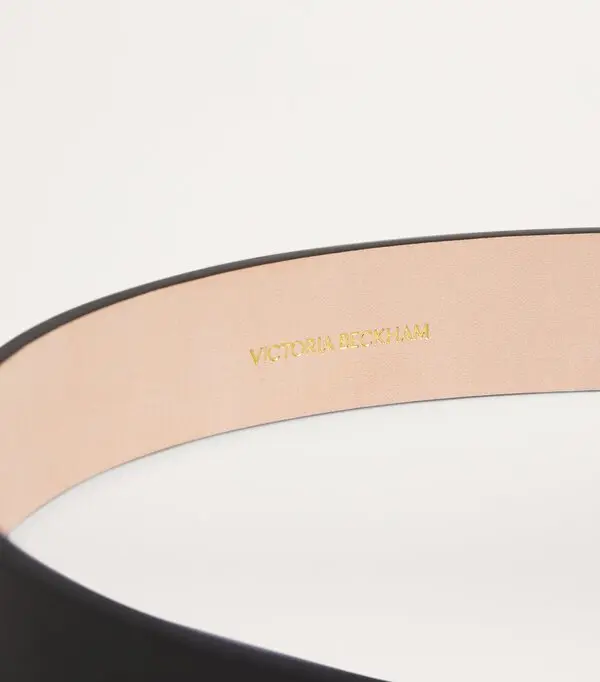 Victoria Beckham Leather B-buckle Waist Belt - Black