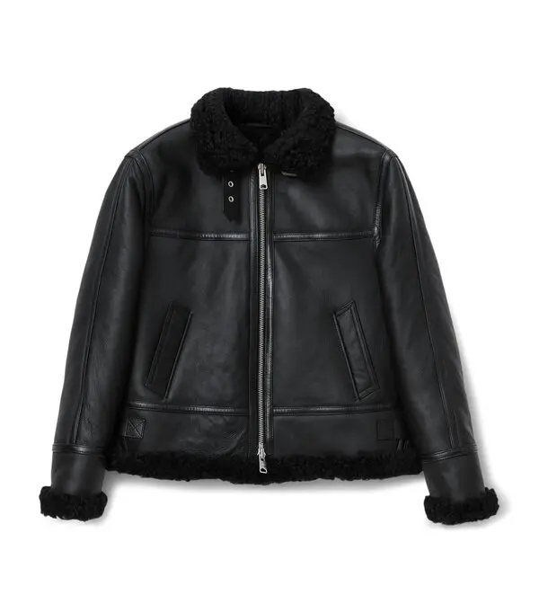 ALLSAINTS Shearling Lorel Flying Jacket - Black