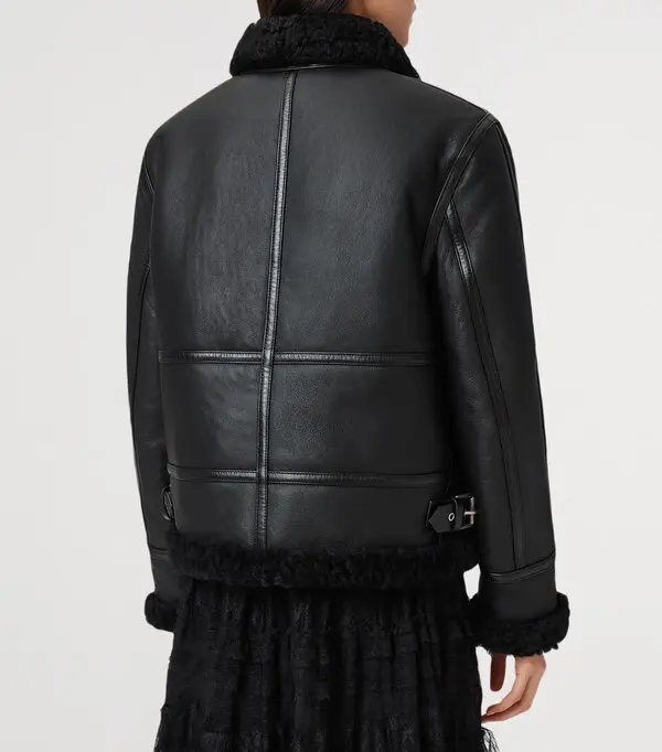 ALLSAINTS Shearling Lorel Flying Jacket - Black