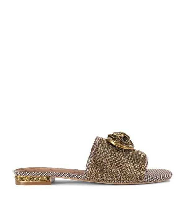 Kurt Geiger Houndstooth Crystal-embellished Chelsea Sandals - Beige