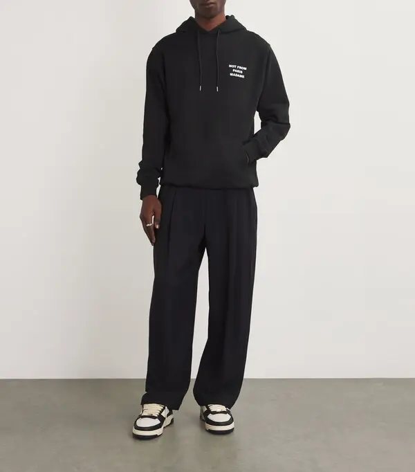 Drole De Monsieur Cotton Slogan Hoodie - Black