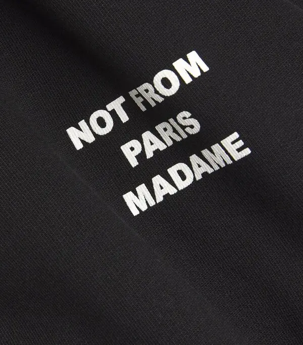 Drole De Monsieur Cotton Slogan Hoodie - Black