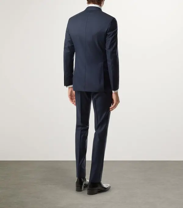 TOM FORD Wool Super 110s Sharkskin Shelton 2-piece Suit - Navy