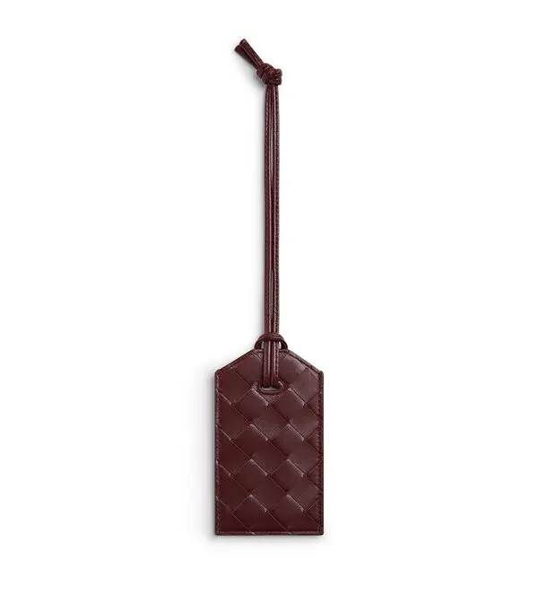 Bottega Veneta Leather Intrecciato Luggage Tag - Brown