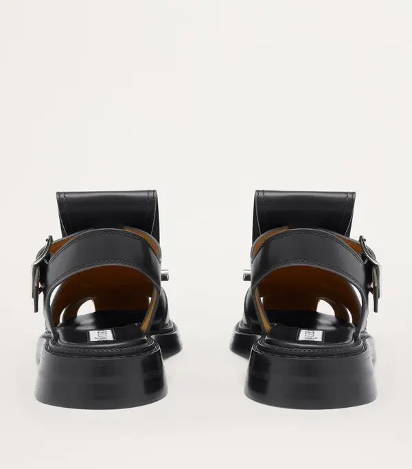 Alexander McQueen Leather Caged T-bar Sandals