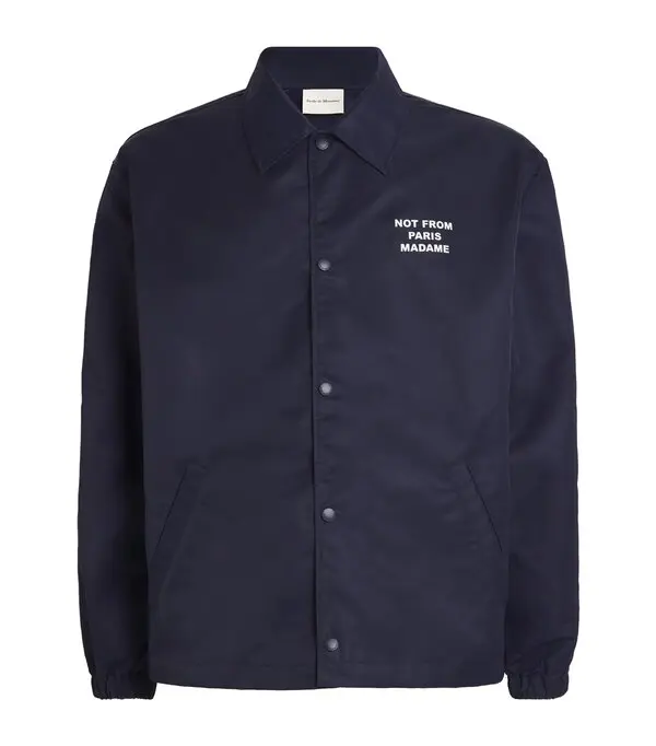 Drole De Monsieur Graphic Print Shirt Jacket - Navy