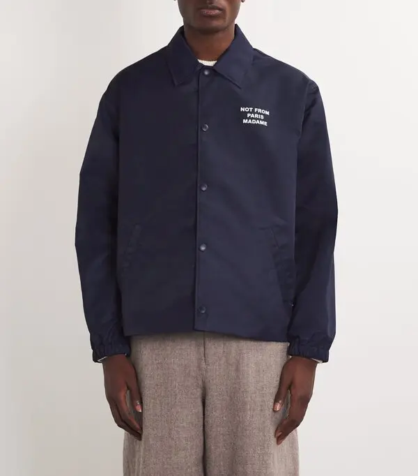 Drole De Monsieur Graphic Print Shirt Jacket - Navy