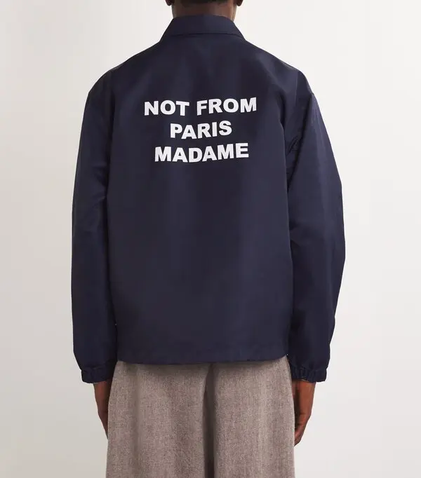 Drole De Monsieur Graphic Print Shirt Jacket - Navy