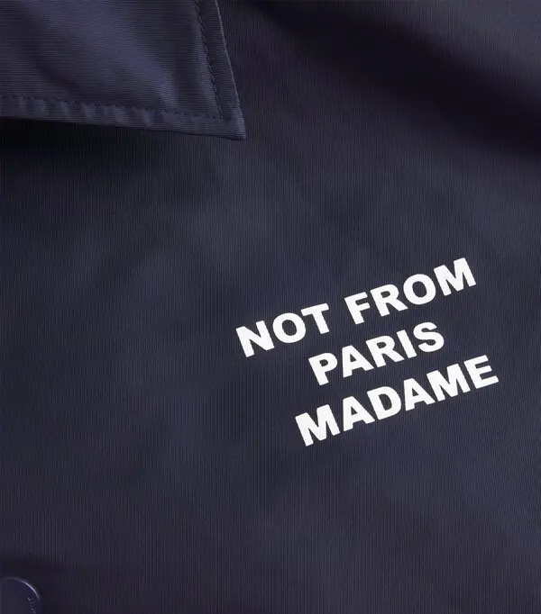 Drole De Monsieur Graphic Print Shirt Jacket - Navy