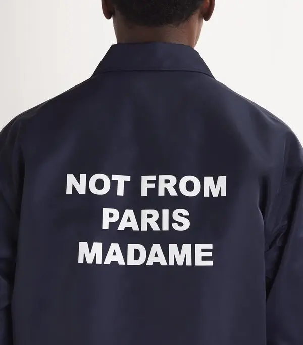 Drole De Monsieur Graphic Print Shirt Jacket - Navy