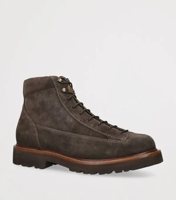 Brunello Cucinelli Suede Hiker Boots - Brown