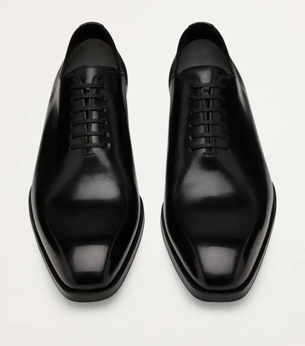 TOM FORD Burnished Leather Elkan Lace-up Shoes - Black