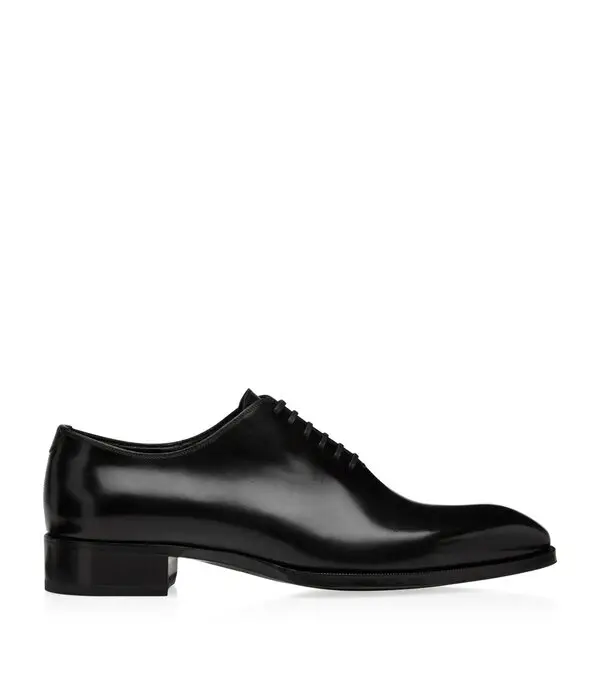 TOM FORD Burnished Leather Elkan Lace-up Shoes - Black