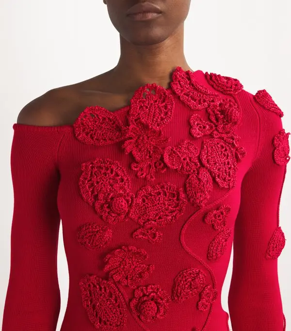Cult Gaia Crochet Kaela Mini Dress - Red | Editorialist