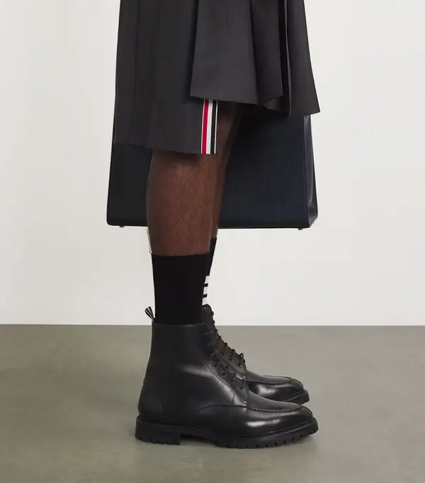 Thom Browne Leather Commando Boots