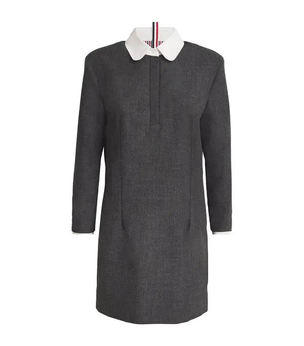 Thom Browne Wool Mini Shift Dress - Grey | Editorialist