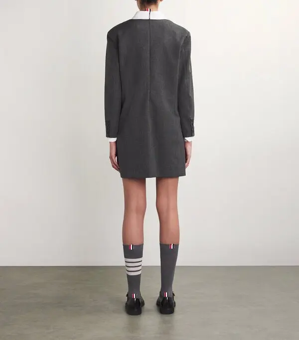 slim fit dress slacks Miu Miu Layered Gray Wool Mini Dress – Style & Salvage main image 0