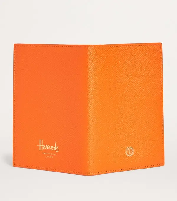 Harrods Leather Passport Holder - Orange