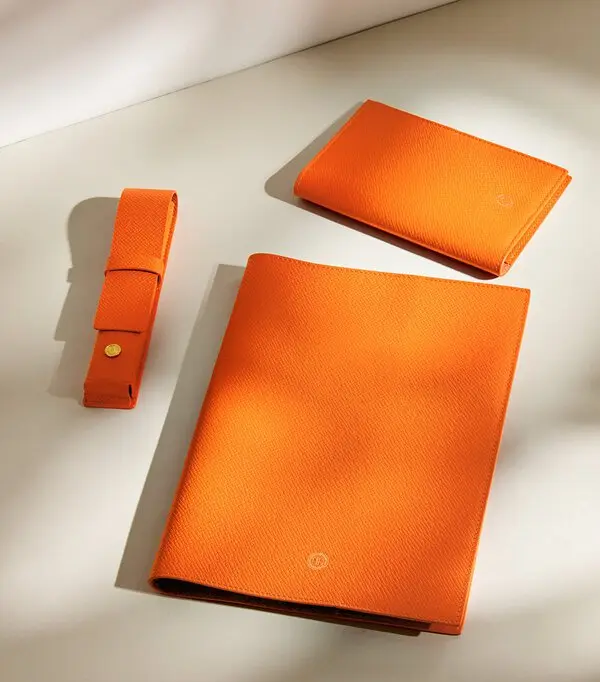 Harrods Leather Passport Holder - Orange