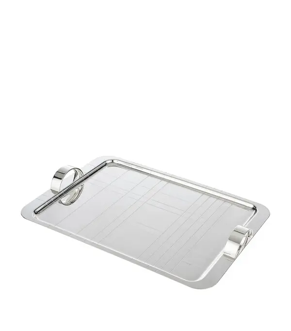 Christofle Plated Graphik Handheld Tray