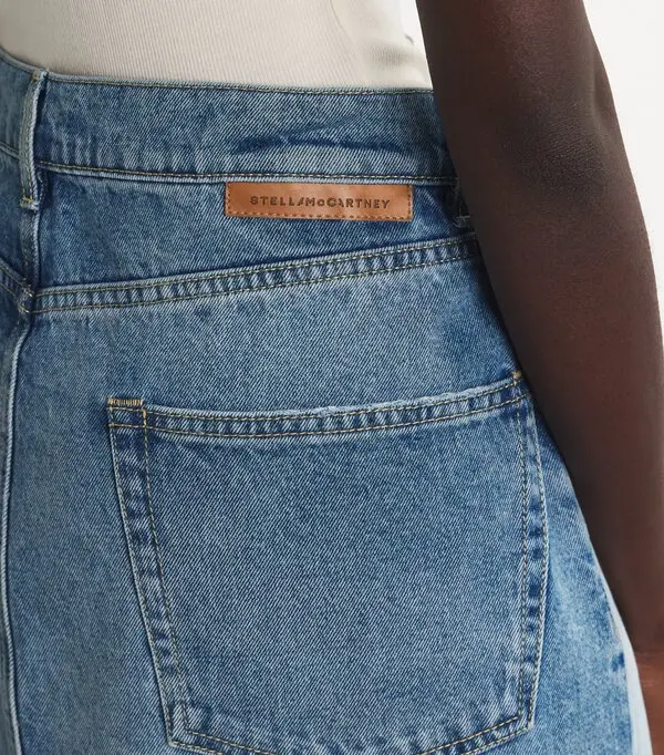 Stella McCartney Organic Denim Split Midi Skirt - Blue