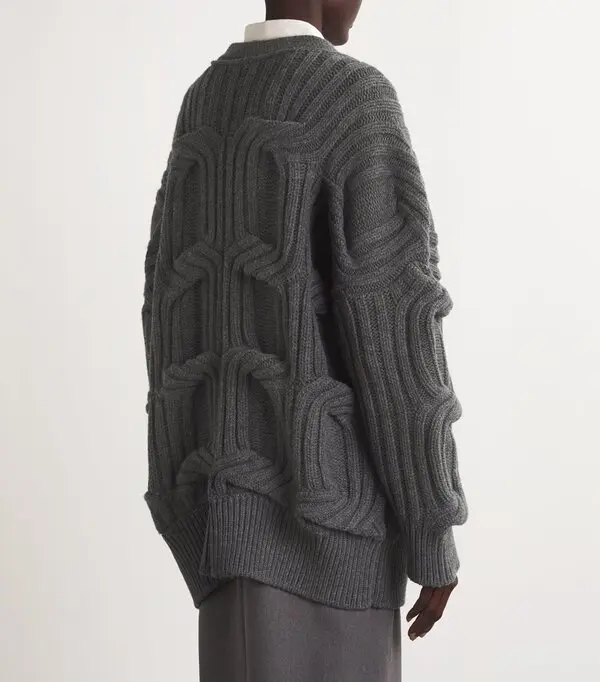 Stella McCartney Virgin Wool Falabella Cardigan - Grey
