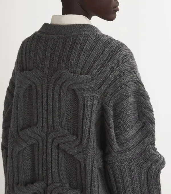 Stella McCartney Virgin Wool Falabella Cardigan - Grey