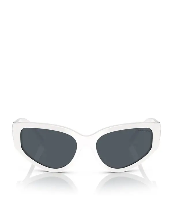 Tiffany & Co. Acetate Oval Sunglasses - White