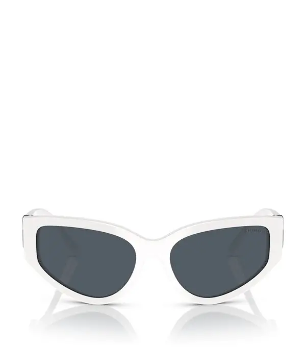 Tiffany & Co. Acetate Oval Sunglasses - White