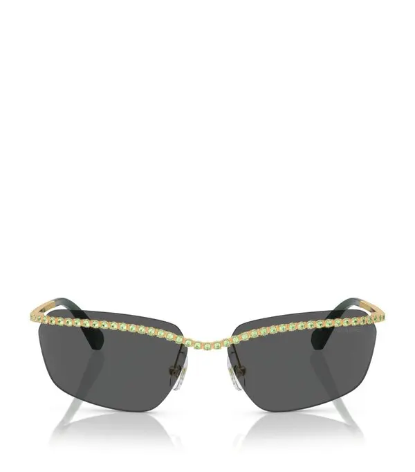 SWAROVSKI Sk7001 Embellished Sunglasses - Gold