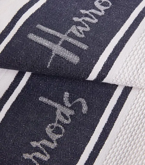 Harrods Set Of 2 Organic Cotton Tea Towels - Navy