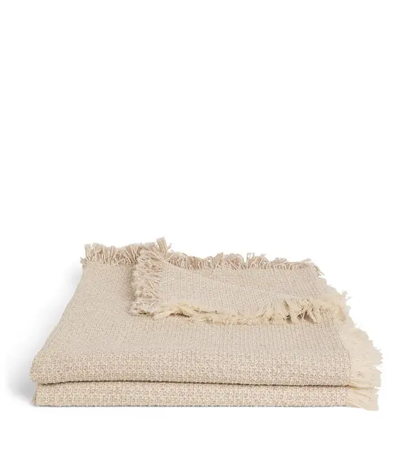 PETER REED Textured Fringe Torcello Throw - Neutral
