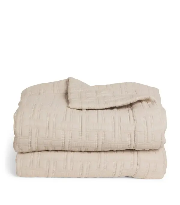 PETER REED Embroidered Kengo Throw - Neutral