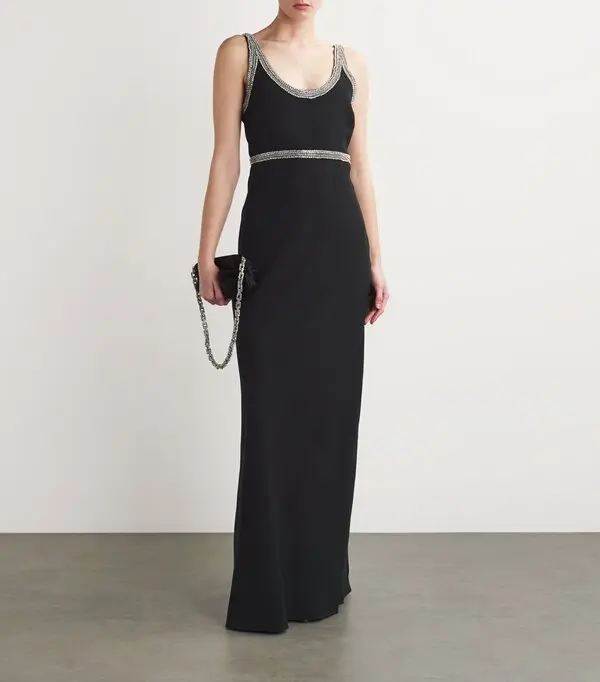 low cut back black dress Louisa Long Sleeve Slinky Maxi / | MESHKI royal-sapphire Pack of Socks:3-Pairs contrasted by an open Logging Off Halter Crochet