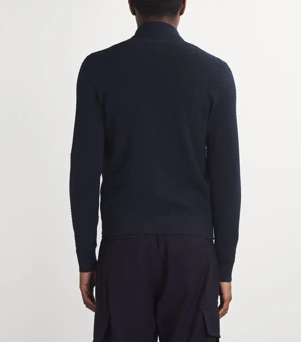 Giorgio Armani Suede And Virgin Wool Bomber Jacket