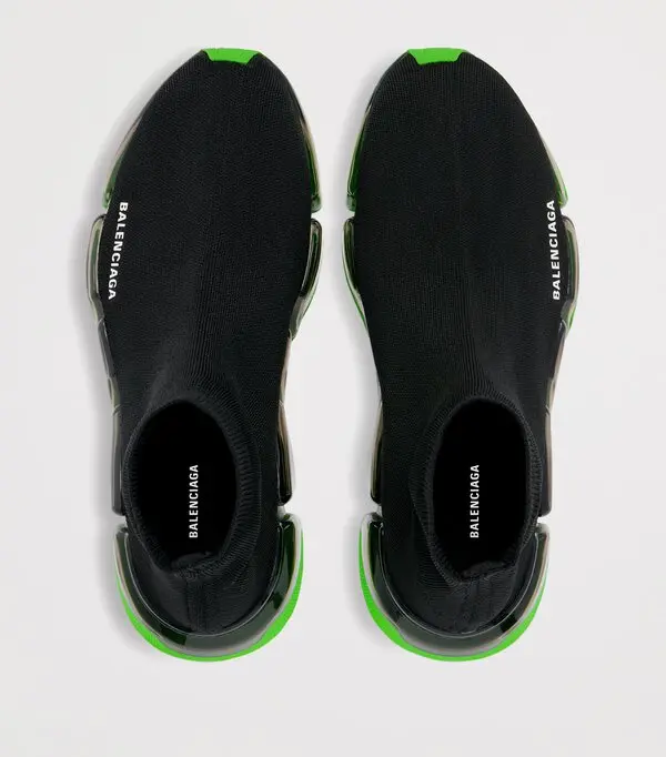 Balenciaga Clear Sole Speed 2.0 Sneakers - Black