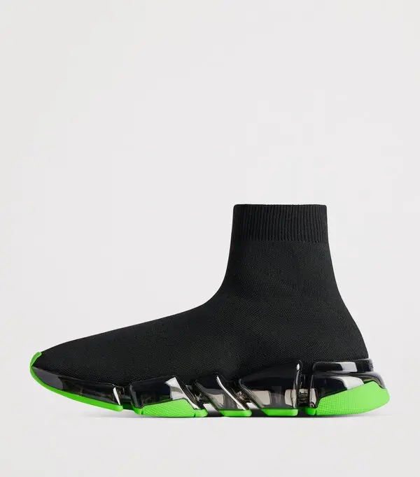 Balenciaga Clear Sole Speed 2.0 Sneakers - Black