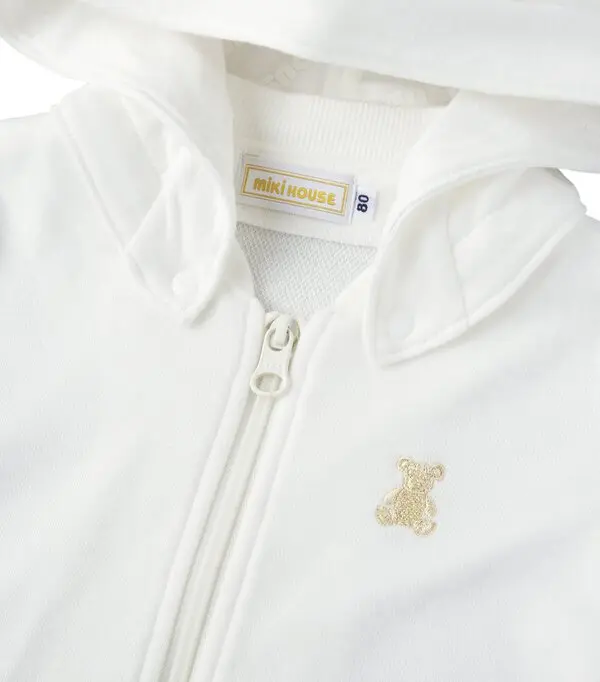 MIKI HOUSE Cotton Teddy Bear Hoodie