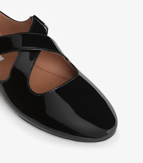 Alaïa Patent Leather Criss-cross Ballet Flats