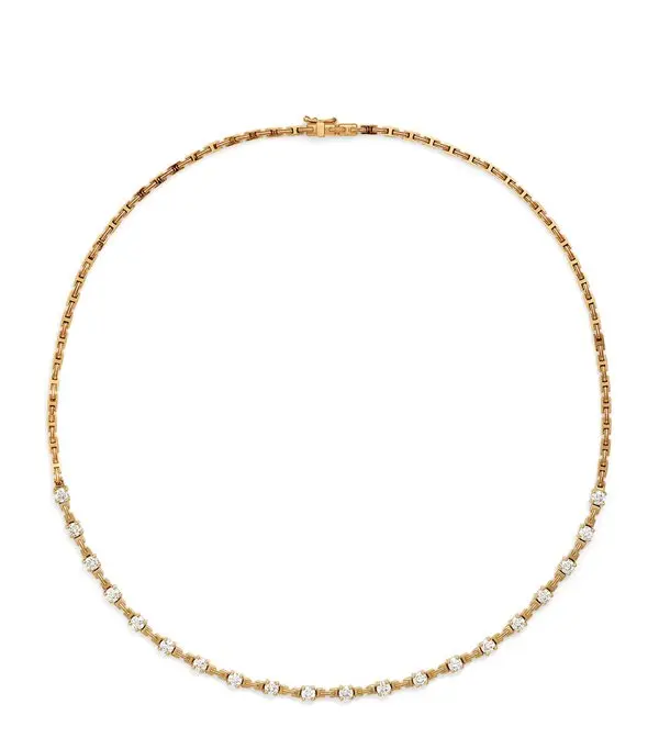 AZLEE Pirouette Tennis Necklace - Gold