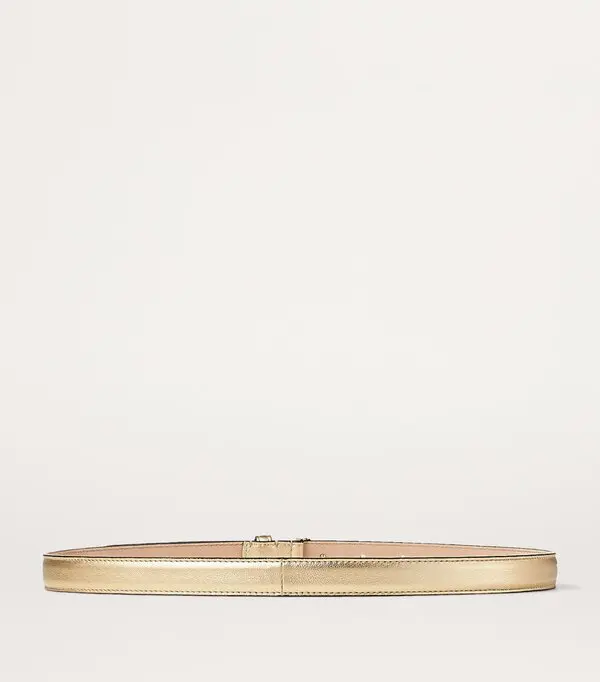 JIMMY CHOO Helina Mini Leather Belt - Gold