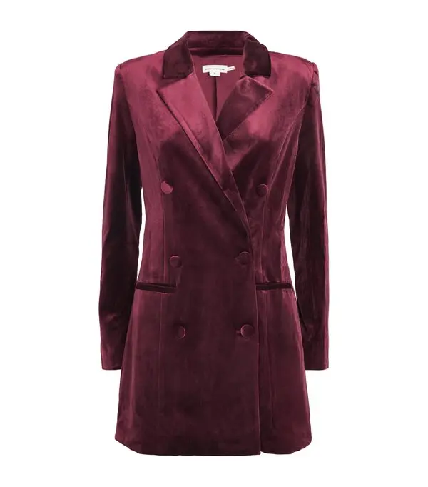 knee length dresses for ladies Miss Circle Women's Calista Velvet Blazer Mini Dress - Black