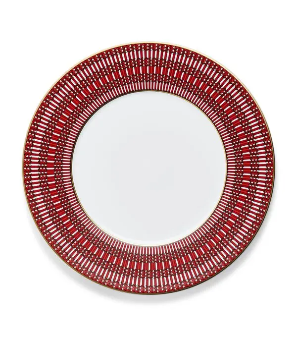 THE MARTHA, BY BACCARAT Set Of 2 Arcadia Red Dinner Plates - Clear