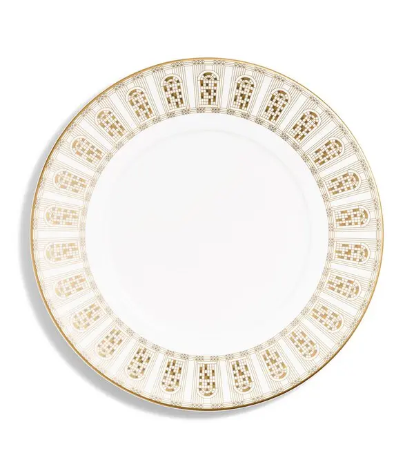 THE MARTHA, BY BACCARAT Set Of 2 Arcadia Gold Dessert Plates - Clear