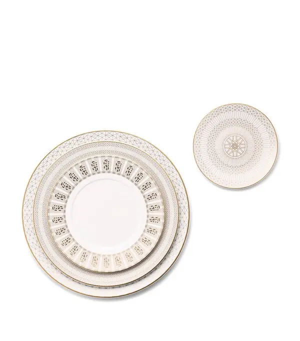 THE MARTHA, BY BACCARAT Set Of 2 Arcadia Gold Dessert Plates