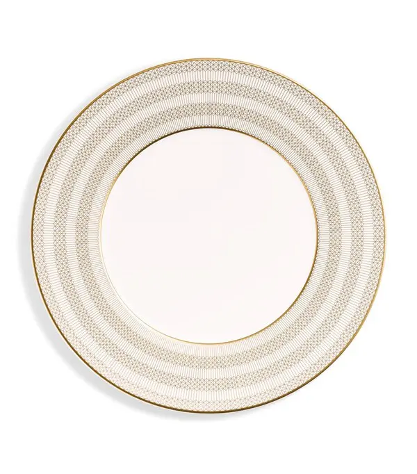 THE MARTHA, BY BACCARAT Set Of 2 Arcadia Gold Dinner Plates - Clear