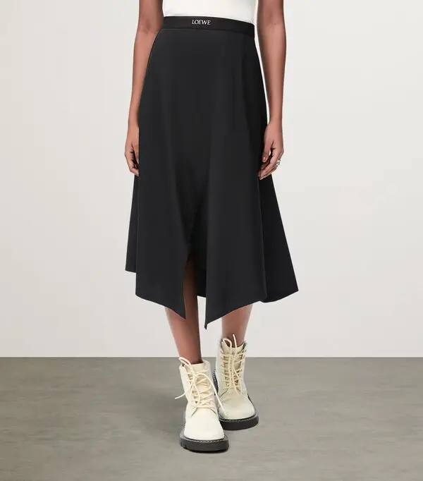 Loewe Wool-blend Asymmetric Skirt