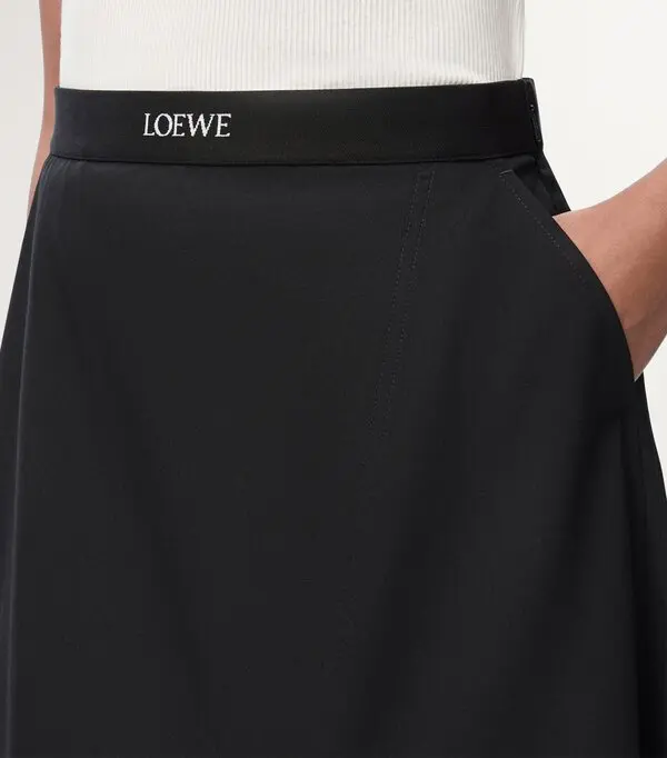 Loewe Wool-blend Asymmetric Skirt