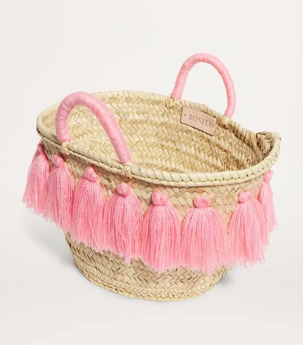 BONITA Medium Tassel Basket Bag