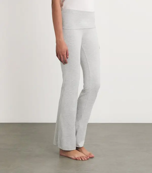 SKIMS Cotton-blend Fold-over Trousers - Grey